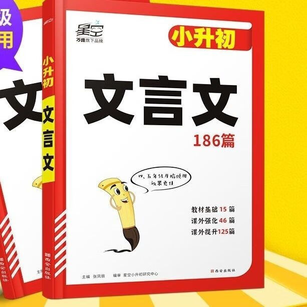 2023小升初古诗词252首文言文186篇4-6年级适用名校直通车 黑白版 2023版文言文186篇(含答案)