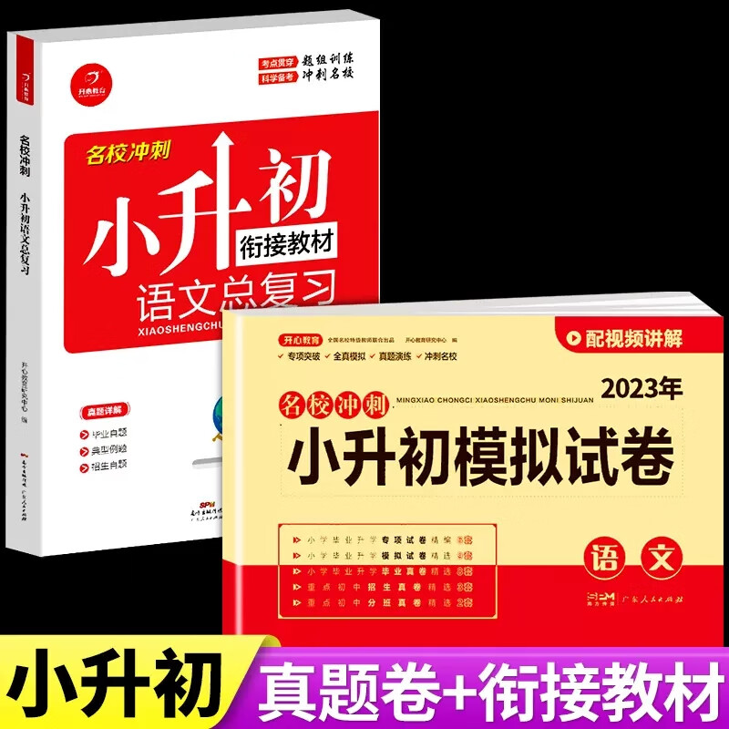 【2023新版 含真题】小升初试卷真题卷模拟测试卷语文数学英语必刷题人教版小学毕业系统总复习资料六年级下册期末考试全能练习 复习资料+模拟试卷 语文 共2本