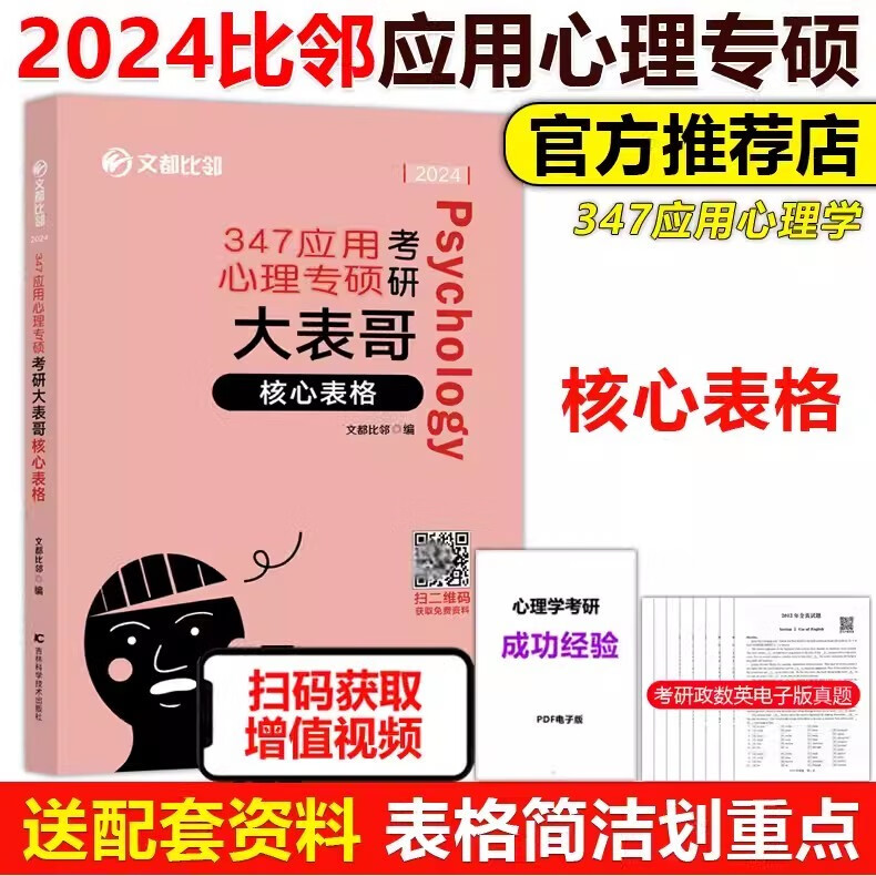 现货速发】2024心理学考研专硕 347应用心理专硕考研大表哥 核心表格 文都比邻 考研心理学考点背诵 心理学考研练习题模拟题