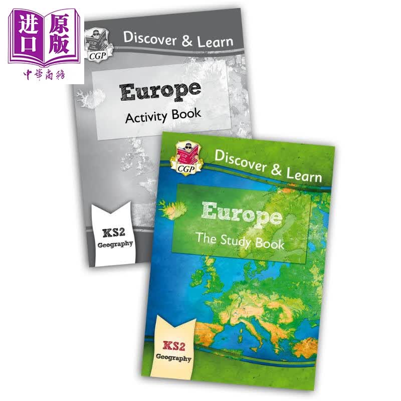 英国CGP原版 KS2 Discover & Learn Geography Europe Bundle 地理探索学习活动套装2册 欧洲 地理 小学3-6年级