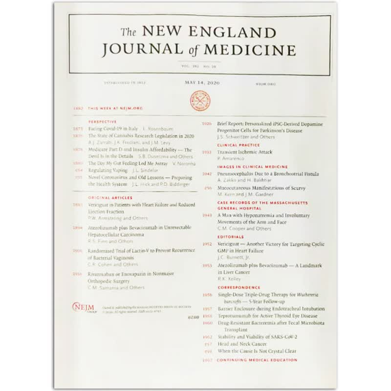 【单期可选】New England Journal of Medicine 2020/21年 新英格 2020年5月14日刊