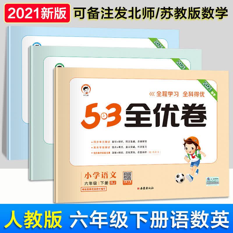 5.3全优卷语文数学英1-2-3-4-5-6年级上册下册人教北师苏教试卷 六年级下册 语文-人教版