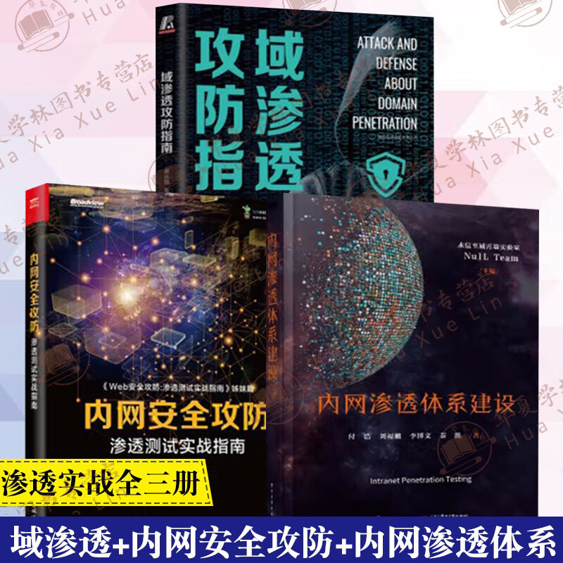 渗透攻防全三册 域渗透攻防指南+内网安全攻防+内网渗透体系建设 安全加密内网安全渗透测试技术书籍网络安全