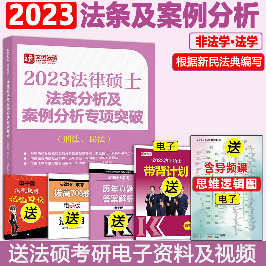 2023文运法硕历年真题及答案详解2008-2022 非法学 高教版法律硕士非法学历年真题解析 搭2024章节分类详解 2023法硕法条分析案例分析