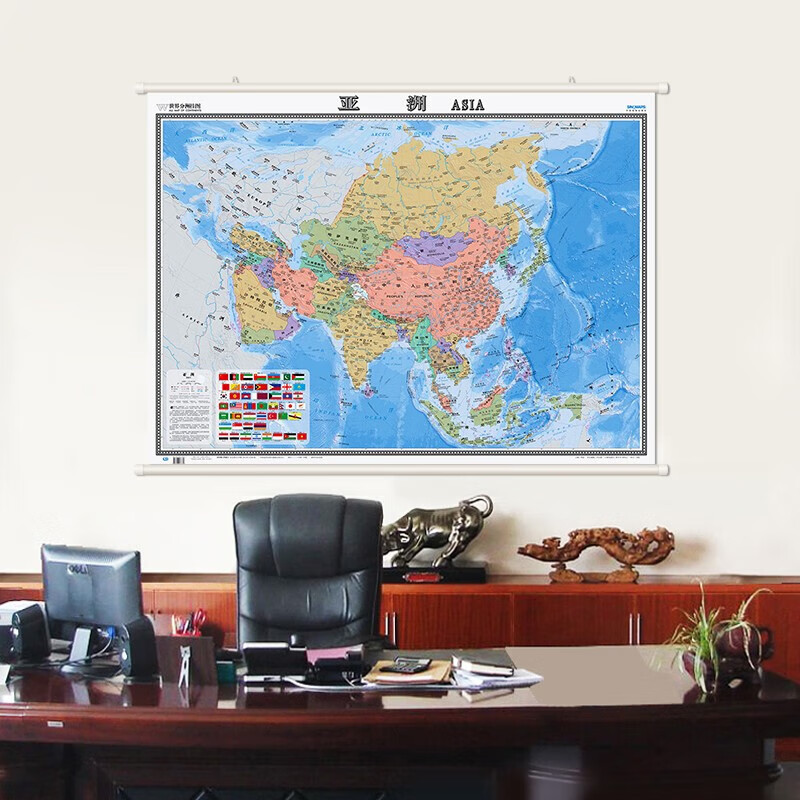 亚洲地图挂图 1.17X0.86米 中图社世界分国系列