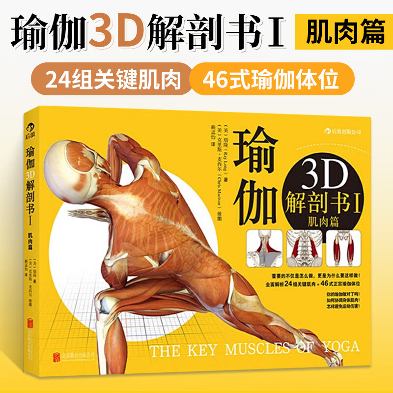 瑜伽3D解剖书1 肌肉篇 瑜伽书零基础初学者入门教程普拉提训练教练培训教材解剖解刨学初级教培体式大全冥想