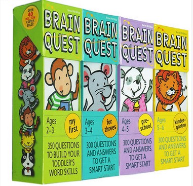 现货美国幼儿园脑力开发问题卡片BRAIN QUEST 四盒可选 原版 拆膜不退换3到4岁1盒