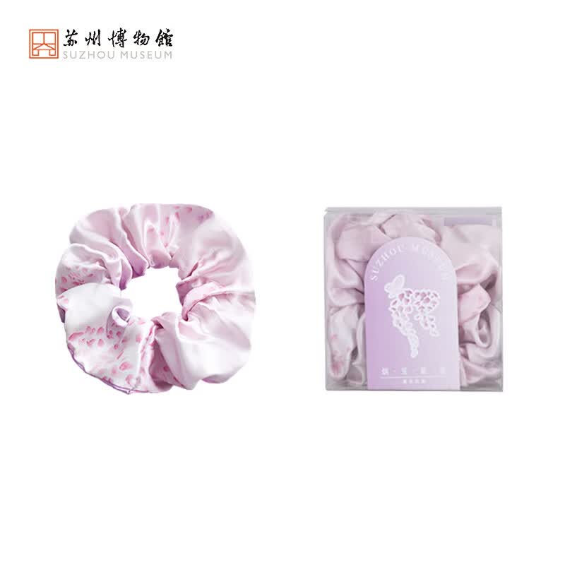 太湖雪联名真丝发圈发绳头绳100%桑蚕丝创意礼物送女友 烟笼紫藤真丝发圈