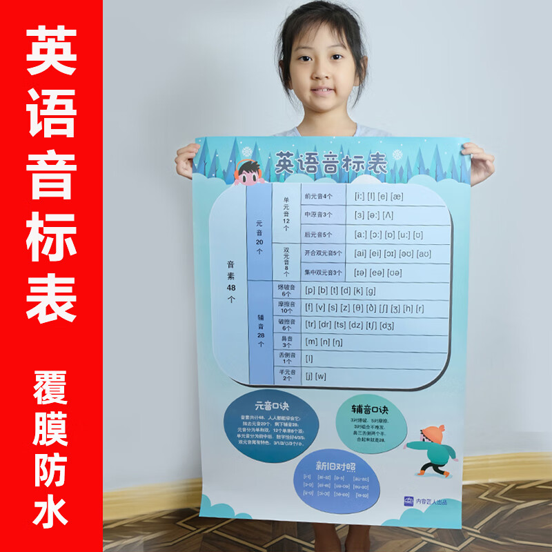 发音有声挂图48个国际拼读拼音声母韵母挂图 英语音标挂图