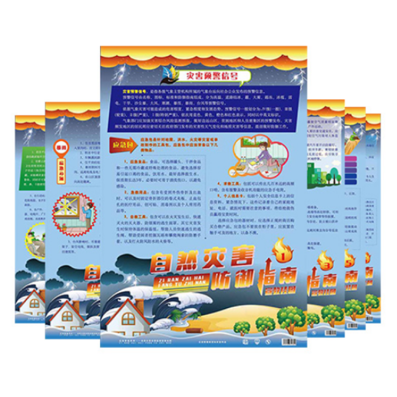 自然灾害防御指南宣教挂图6张ZAG0114