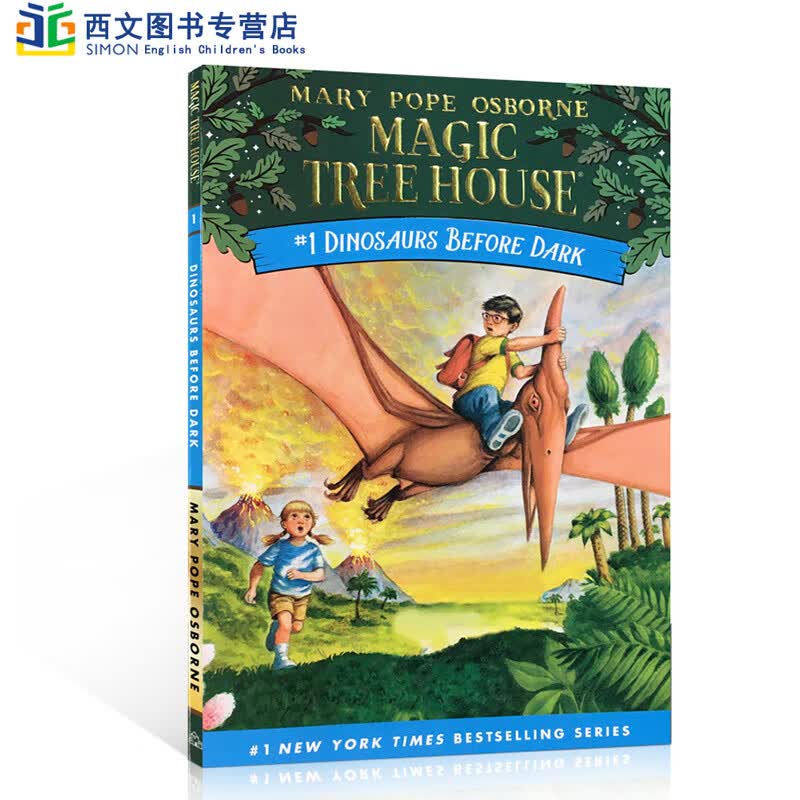 送音频神奇树屋英文原版册Magic tree house#1:Dinosaurs Before Dark恐龙谷历险记汪培珽推荐章节书小说Magi