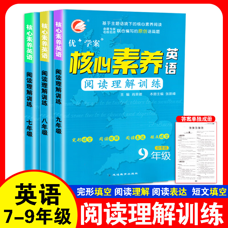 七八九年级英语阅读理解训练核心素养同步练习册初一二三中考必刷 九年级英语阅读训练