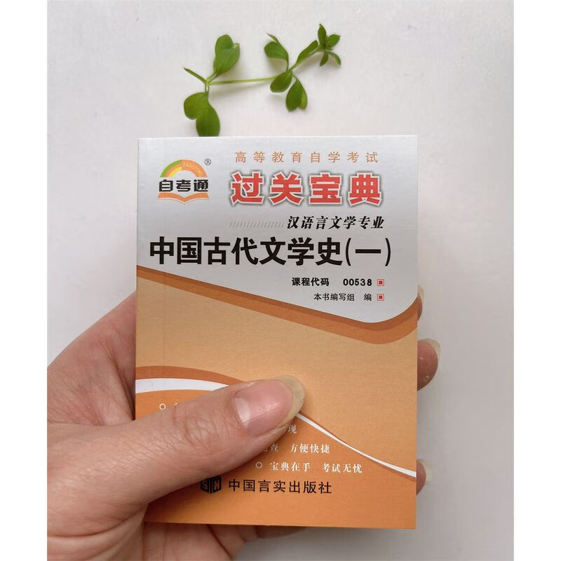 自考小册子 00538 中国古代文学史(一) 过关宝典 掌中宝