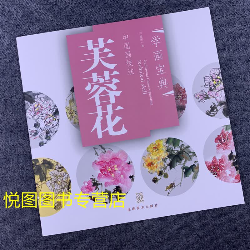 学画宝典 中国画技法 牡丹树木枇杷月季芙蓉花鸽子兰花菊花熊猫云水山石树木的画法步骤讲解教程 福建美术出版社 芙蓉花