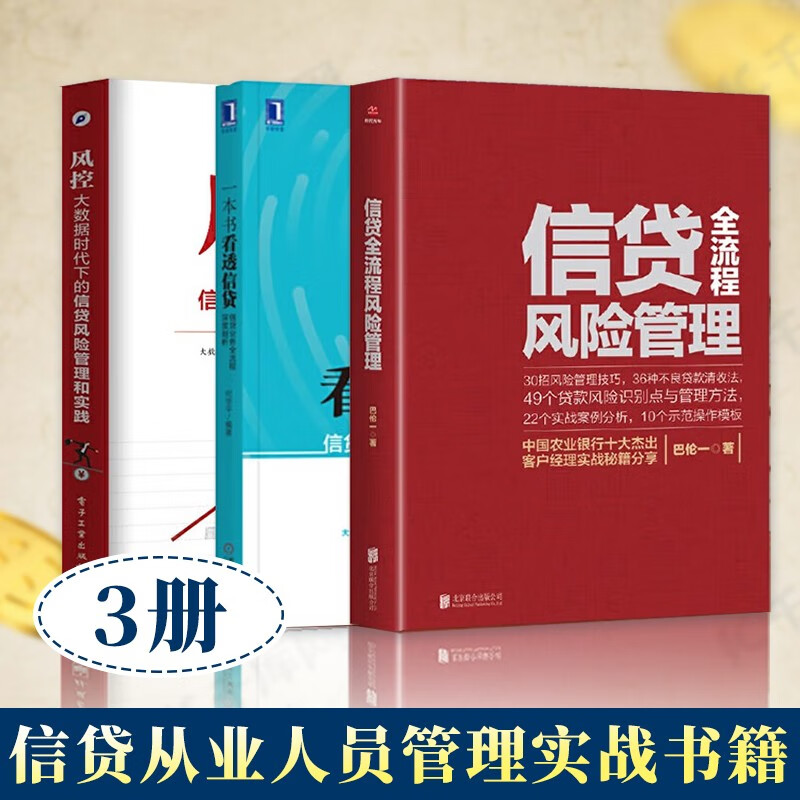 全3册 信贷全流程风险管理+风控+一本书看透信贷 银行业金融机构互联网金融信贷工作人员管理贷款实战书籍 信贷营销信用卡风控操作