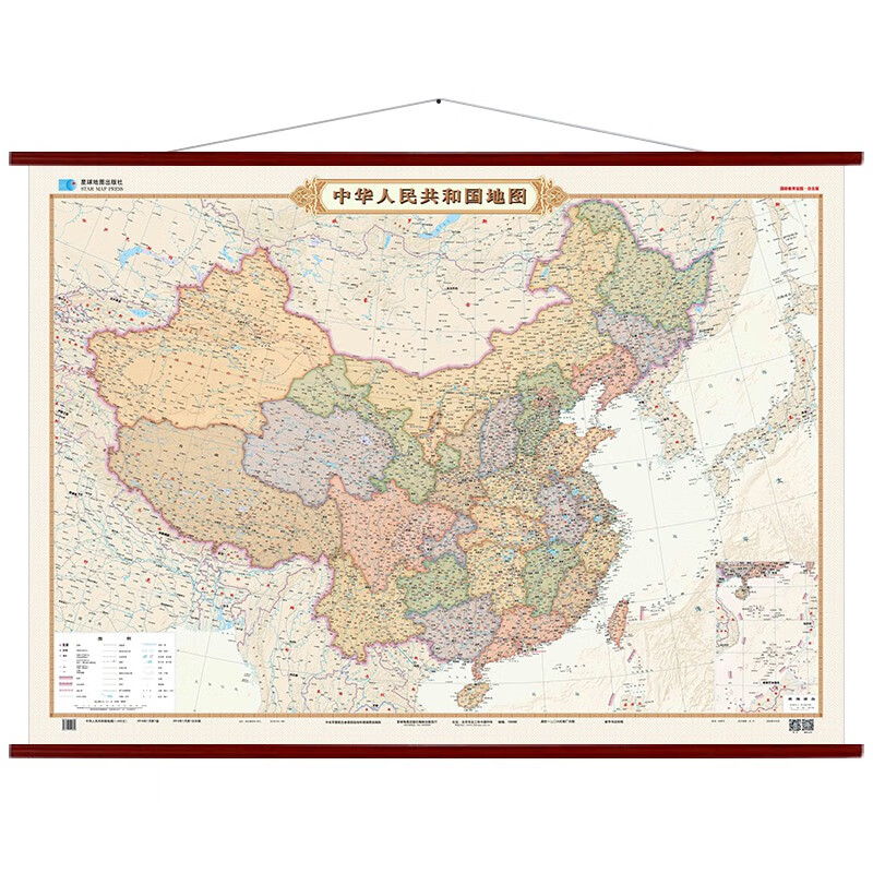 【星球版】欧式复古风 中国地图挂图 约1.4米x1.1米 仿古地图