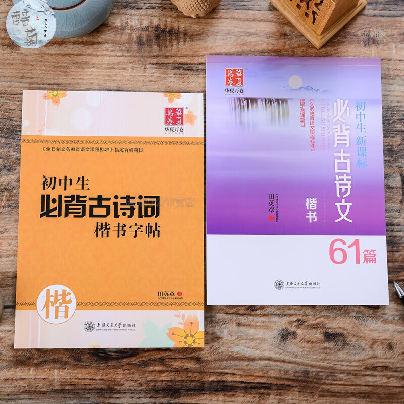 2本装田英章楷书字帖生新课标必背古诗文61篇+古诗词生硬笔临摹字帖正楷入门基础 2本装初中生必背古诗文61篇+必备古诗词