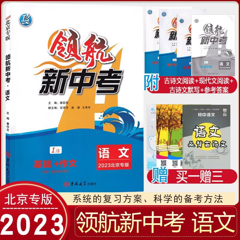 2023版领航新中考语文北京版 初中语文考点知识考前总复习北京中考语文总复习北京专用北京新中考语文模拟试卷题组特训突破备战新中考