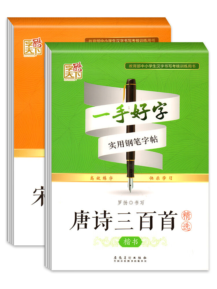 一手好字字帖楷书临摹练字帖 成年楷体入门基础训练练字神器女生字体漂亮男生控笔硬笔钢笔书法小学生初中生 2册唐诗+宋词