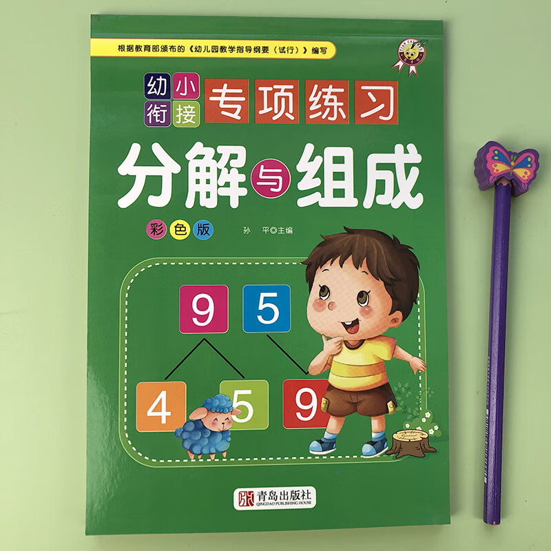 幼小衔接数学专项训练凑十法借十法 幼儿园大班儿童10以内的分解与组成每日一练幼升小一年级数学思维训练认识钟表和时间人民币认知一日一练小学入学准备图书20以内加减法练习册 幼小衔接专项练习 分解与组成