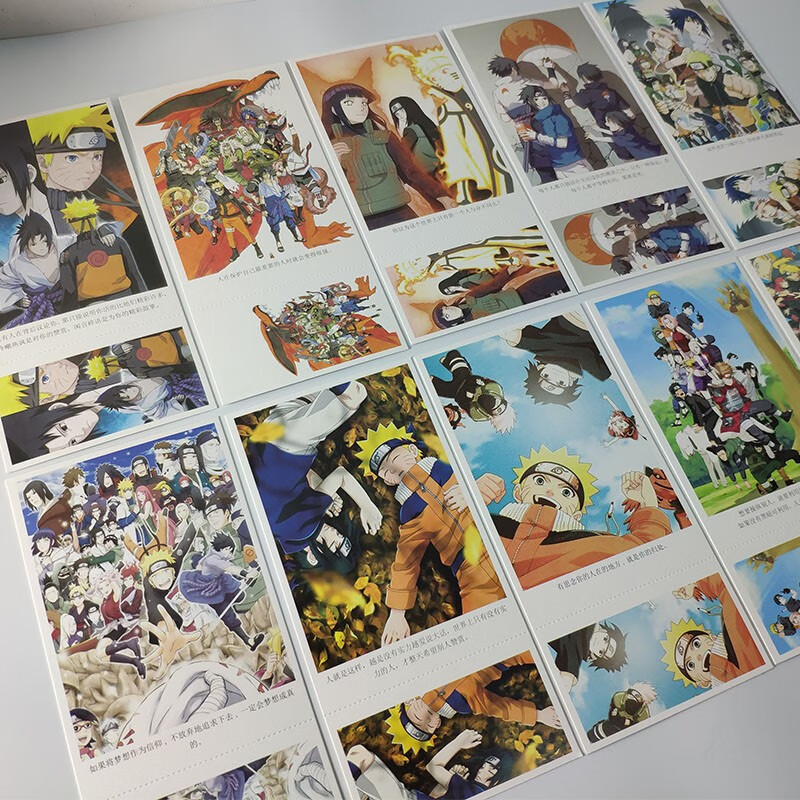 日系动漫电影明信片夜光海贼王幼儿园儿童卡通可爱手绘插画贺卡片 火影忍者套装 买2送1