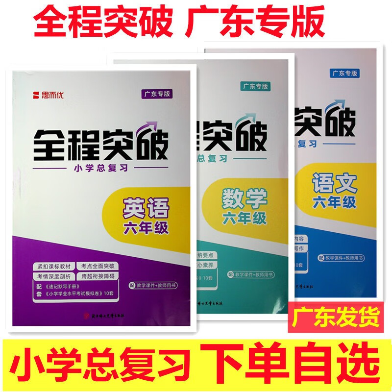 2023版 思而优 全程突破 小学总复习 语文数学英语 广东专版 总复习数学 六年级下
