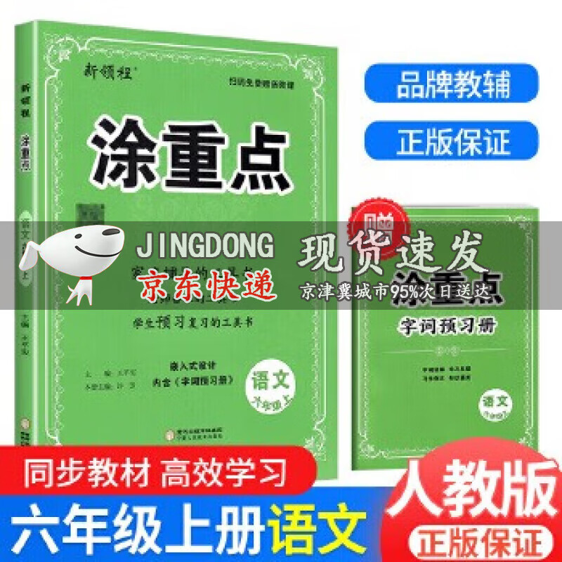 可选2023版领程涂重点语文一年级二年级三年级四年级五年级六年级上册下册语文人教版RJ小学123456年级上下册课堂笔记全解小学语文基础知识 涂重点六年级上册语文人教版