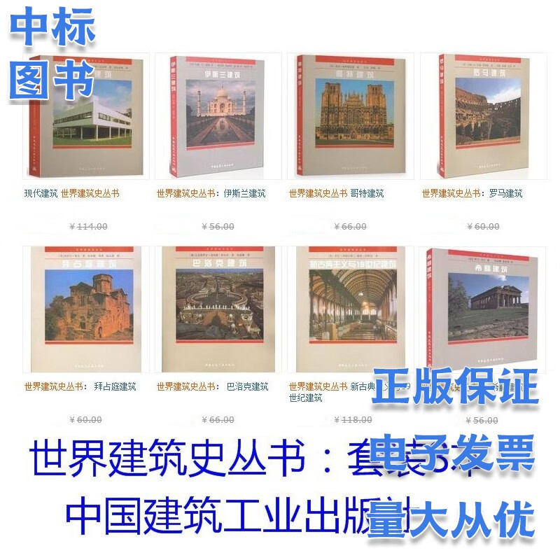 世界建筑史丛书套装8本中国建筑工业出版社罗马建筑+拜占庭建筑+哥特建筑+巴洛克建筑+新古典主义与19世纪建筑+伊斯兰建筑+希腊建筑+现代建筑
