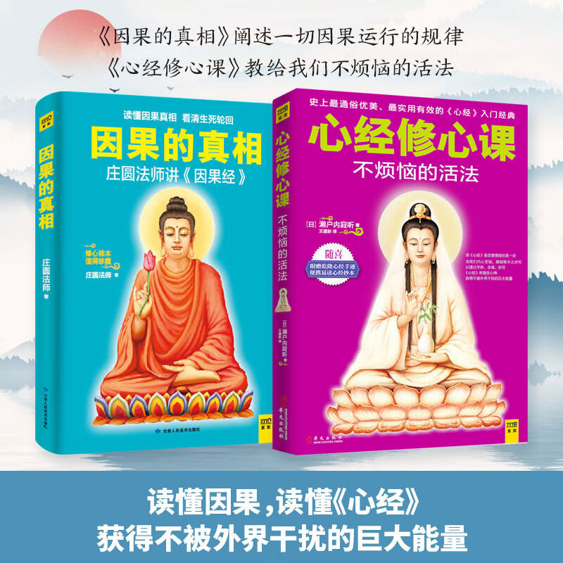 因果的真相+心经修心课不烦恼的活法套装2册讲因果经修心养身心灵励志佛学爱好者因果的故事