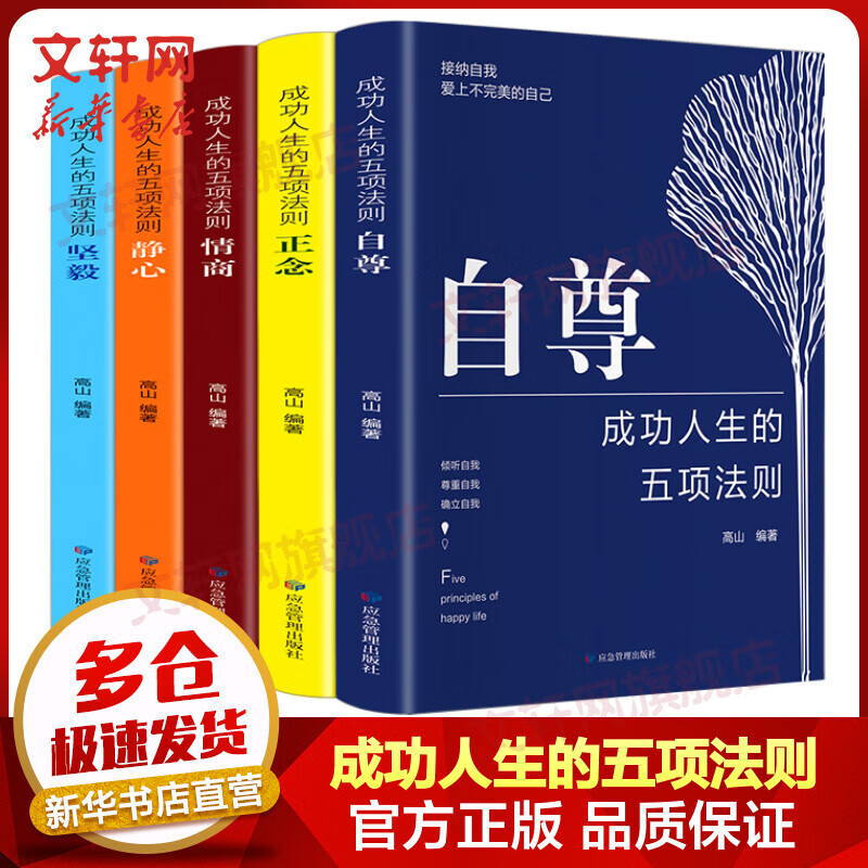 成功人生的五项法则全套5册 自尊+正念+情商+静心+坚毅