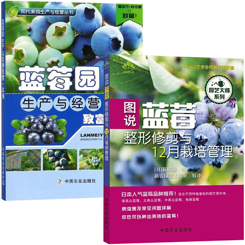 图说蓝莓整形修剪与12月栽培管理+蓝莓园生产与经营致富一本通 全2册 蓝莓种植技术书籍 蓝莓栽培种植技术大全书籍 图说种植蓝莓教