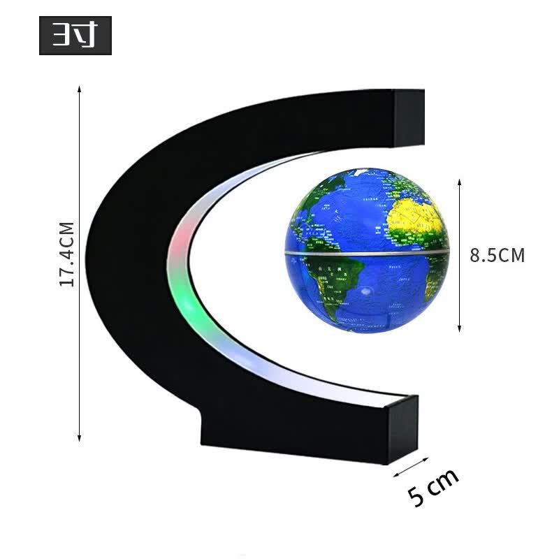 自转磁悬浮地球仪办公桌装饰摆件创意解压黑科技感生日礼物儿童节 蓝色