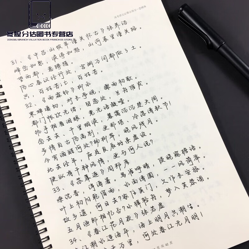 恋桃体字帖男女高中生央视文案名人名言硬笔临摹好看手写体练字帖 高中生必背古诗文65篇