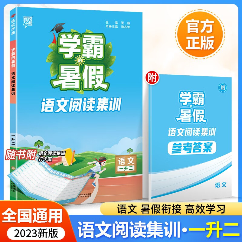 2023新版学霸的暑假衔接一升二年级语文数学一年级暑假作业暑假全国通用阅读课堂笔记计算思维训练预科班经纶学典 【语文】阅读集训