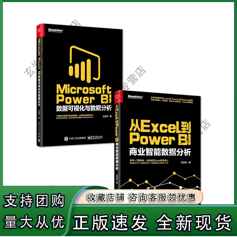 【现货n】【全2本】从Excel到Power BI：商业智能数据分析+Microoft Power BI 数据可视化与数据分析 PowerBI入门书籍操作教程