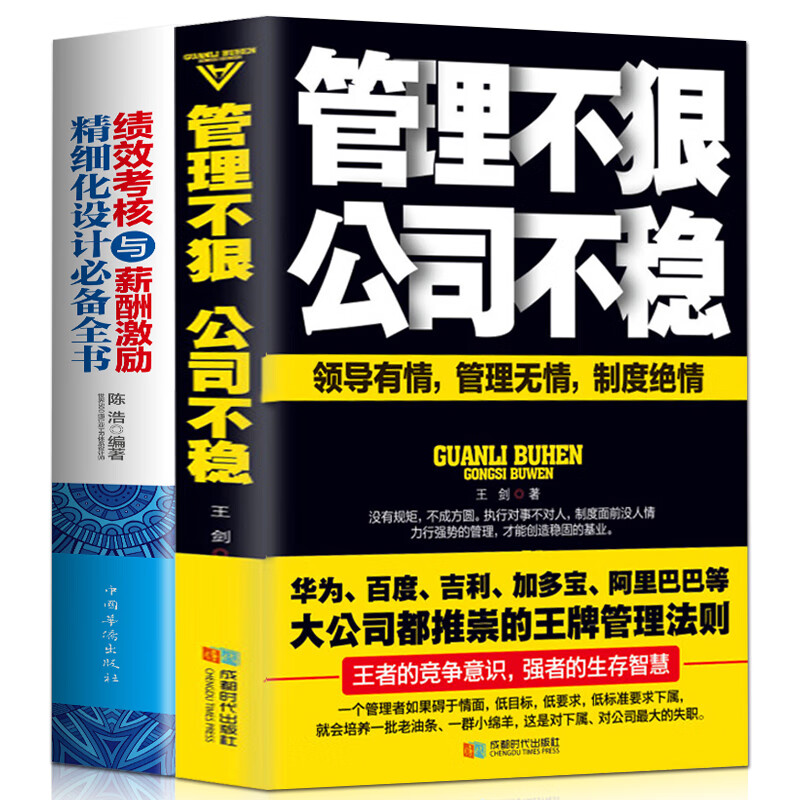 全2册 绩效与薪酬管理 绩效考核与薪酬激励精细化设计全书+管理不狠 公司不稳营销企业管理方面的书籍