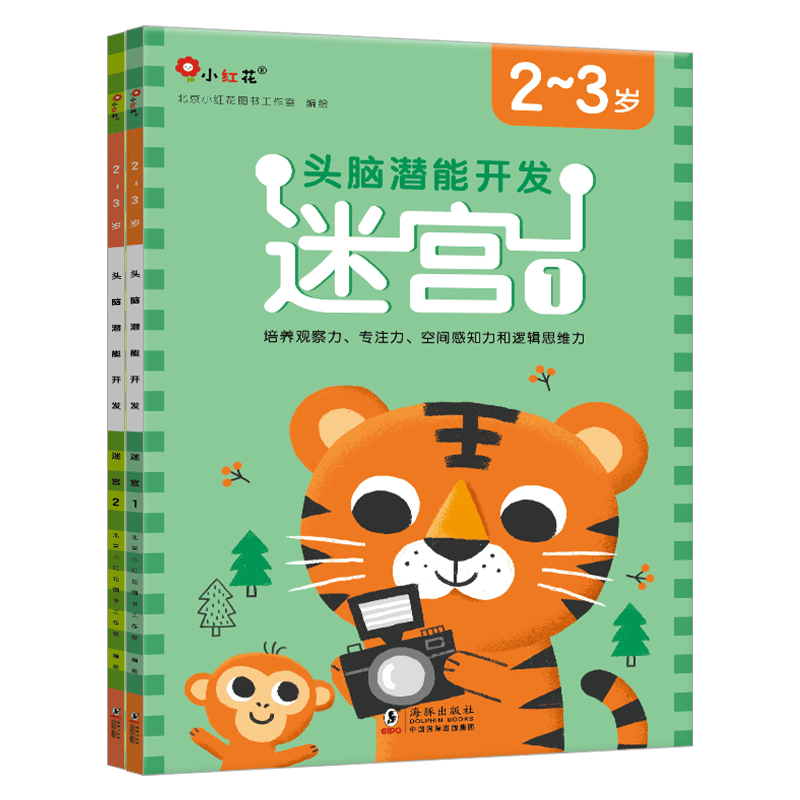小红花·头脑潜能开发-迷宫-新版2-6岁早教益智书幼儿园宝宝绘本籍智力开发连线书专注力训练走迷宫练习 头脑潜能开发-迷宫2-3岁（全2册）