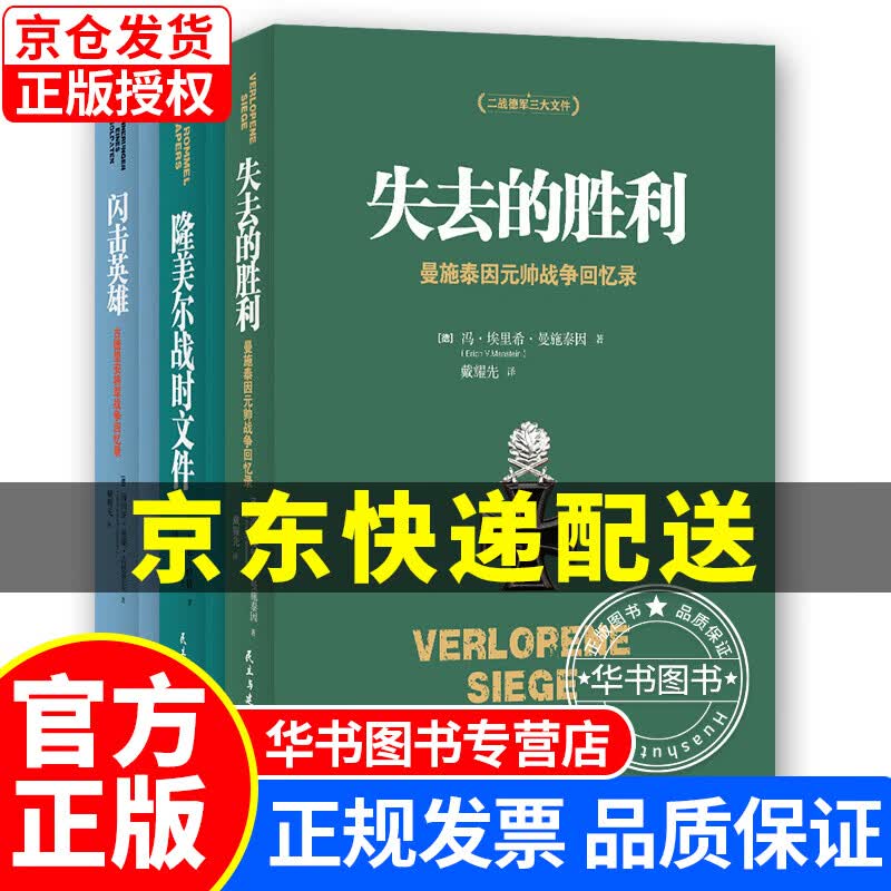 二战德军三大文件：闪击英雄+失去的胜利+隆美尔战时文件（套装共3册） 二战德军三大文件