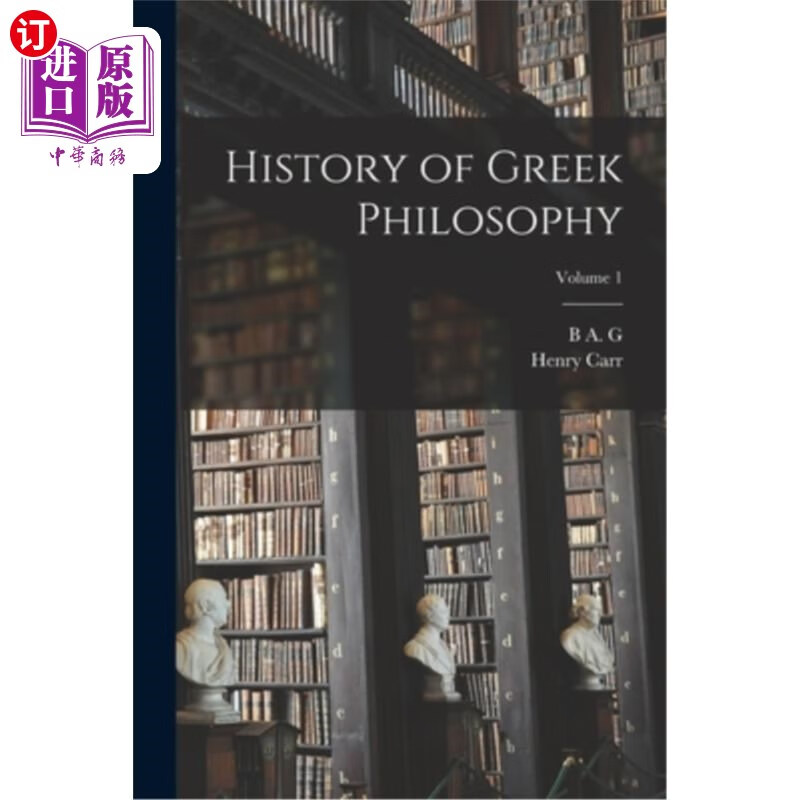 海外直订History of Greek Philosophy; Volume 1 希腊哲学史;卷1