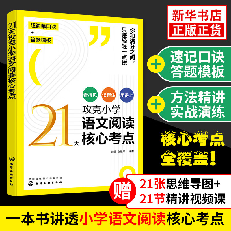 21天攻克小学语文阅读核心考点 6-12岁小学生语文阅读 二三四五六年级小学同步作文 小学语文阅读得高分 正货