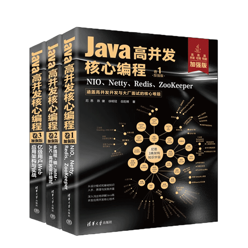 Java高并发三部曲（加强版）：Java高并发核心编程 加强版 卷1+卷2+卷3 尼恩 清华大学出版社 之 卷1+卷2+卷3（套装3册）