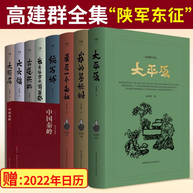 【可选】高建群全集 统万城/我在北方收割思想/大平原/大顺店/六六镇等 中国现当代文学小说书籍 高建群全集套装8册