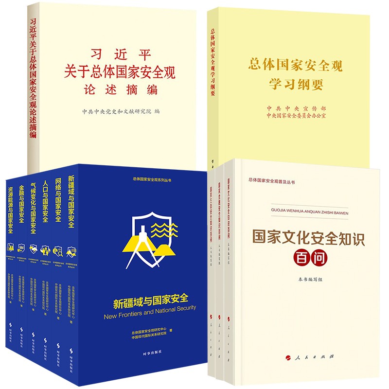 习近平关于总体国家安全观论述摘编+学习纲要大字本+系列丛书第二辑6册+普及丛书3册