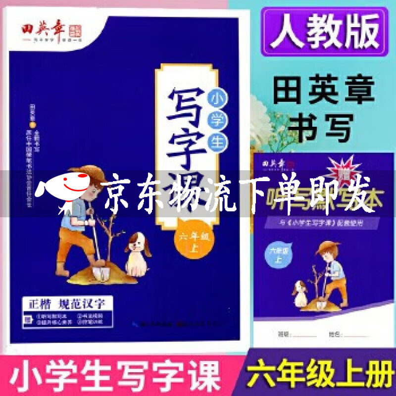 田楷文化田英章小学生写字课一二三四五六七八年级上册下册人教部编版1-8年级同步练字帖描红同步写字课字帖系列 六年级上册新
