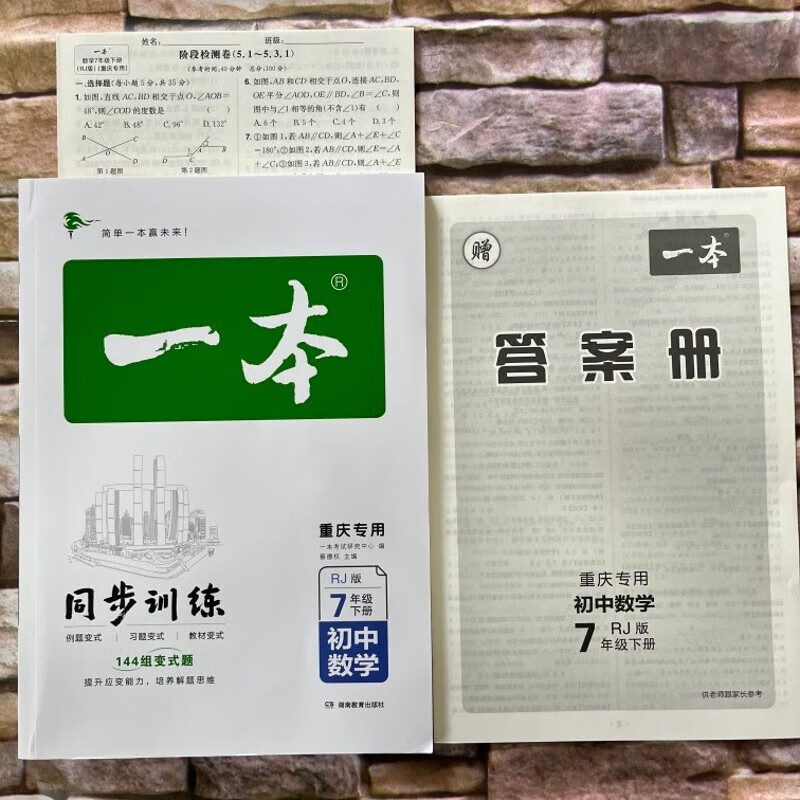 原版2023一本同步训练初中数学七年级下册RJ人教版 重庆专用