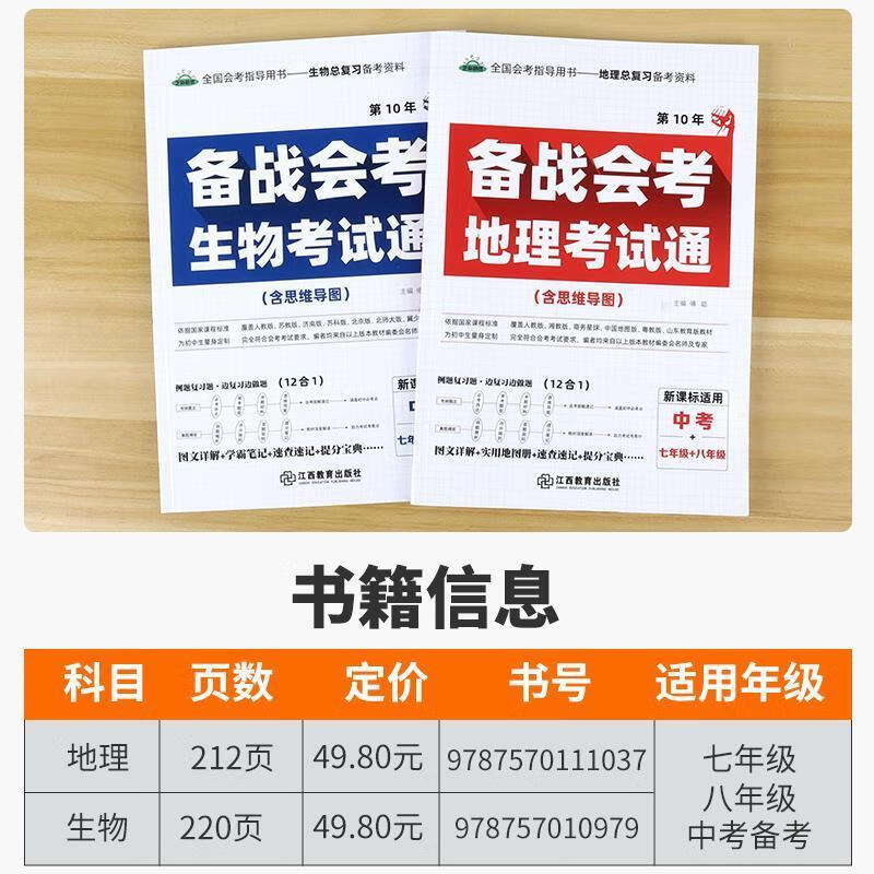 备战会考考试通地理生物全国通用初中学业水平考试地理生物练习题 地理+生物