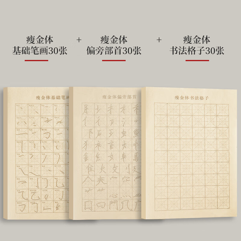 瘦金体字帖硬笔成年男女生字体女士临慕字帖行楷入门初学者专用宋 基础笔画+偏旁部首+空白米格(15