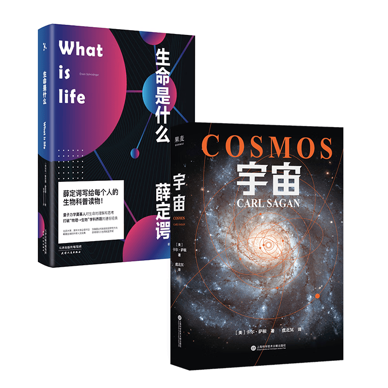 宇宙+生命是什么（套装2册） 宇宙的前世今生 当你了解到宇宙有多浩瀚时，就会明白生命本身就是个奇迹 卡尔·萨根 天文科普名著 霍金、阿西莫夫推崇 果麦出品