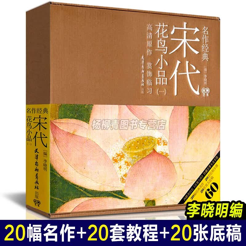 【单张活页2盒】宋代花鸟小品画1+2 李晓明 编绘 经典名作 赏饰临习作品放大工笔画底稿白描画稿临摹画册国画初学技法新手学画步骤详解 宋代花鸟小品(1)
