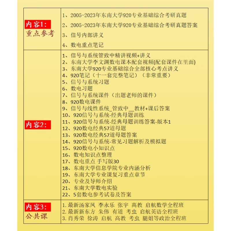 2024年东南大学920专业基础综合考研真题东大920信号数电初试资料 纸质版
